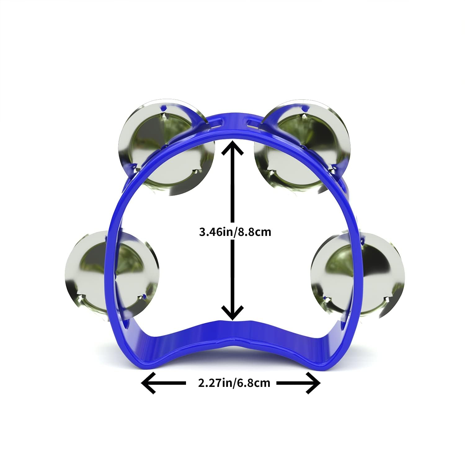 MUSCELL Tambourine for Adults,Hand Held Plastic Tambourines Drum Double Row Metal Jingles Musical Instrument (6 Pack)