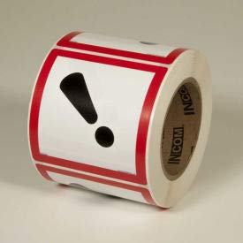 INCOM GHS1263 GHS"Exclamation Mark" Pictogram Label, 4" x 4", 500/Roll (GHS1263)