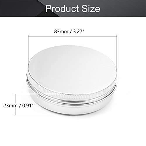 Othmro 3pcs 3.4oz Metal Round Tins Aluminum Tin Cans Containers with Screw Lid, 83 * 23mm(DxH) Silver tin cans for Salve, Spices, Lip Balm, Tea or Candies 100ml