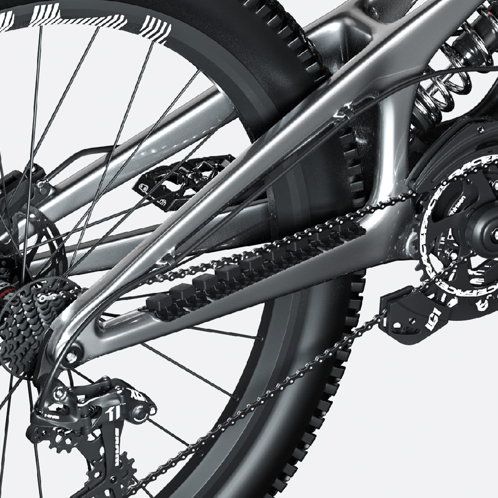Mountain Bike Downtube Frame Protector, ENLEE Bicycle Chain Stay Protection for BMX (Pad 4, Chain Stay)