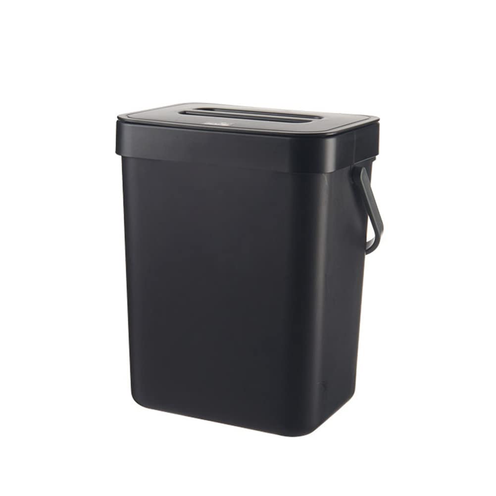 Zerodis Kitchen Compost Bin, Easy Food Waste Bin for Kitchen with Handles Countertop Compost Bin Kitchen Food Scrap Pail Bucket Hanging Small Trash Can with Lid for Cupboard