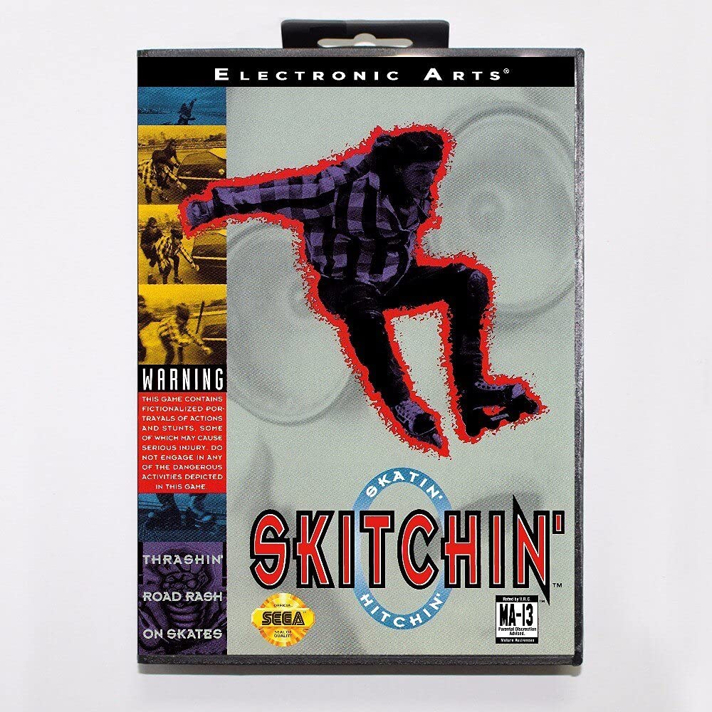 Skitchin Game Cartridge 16 Bit MD Game Card With Retail Box For Sega Mega Drive For Genesis (Black)
