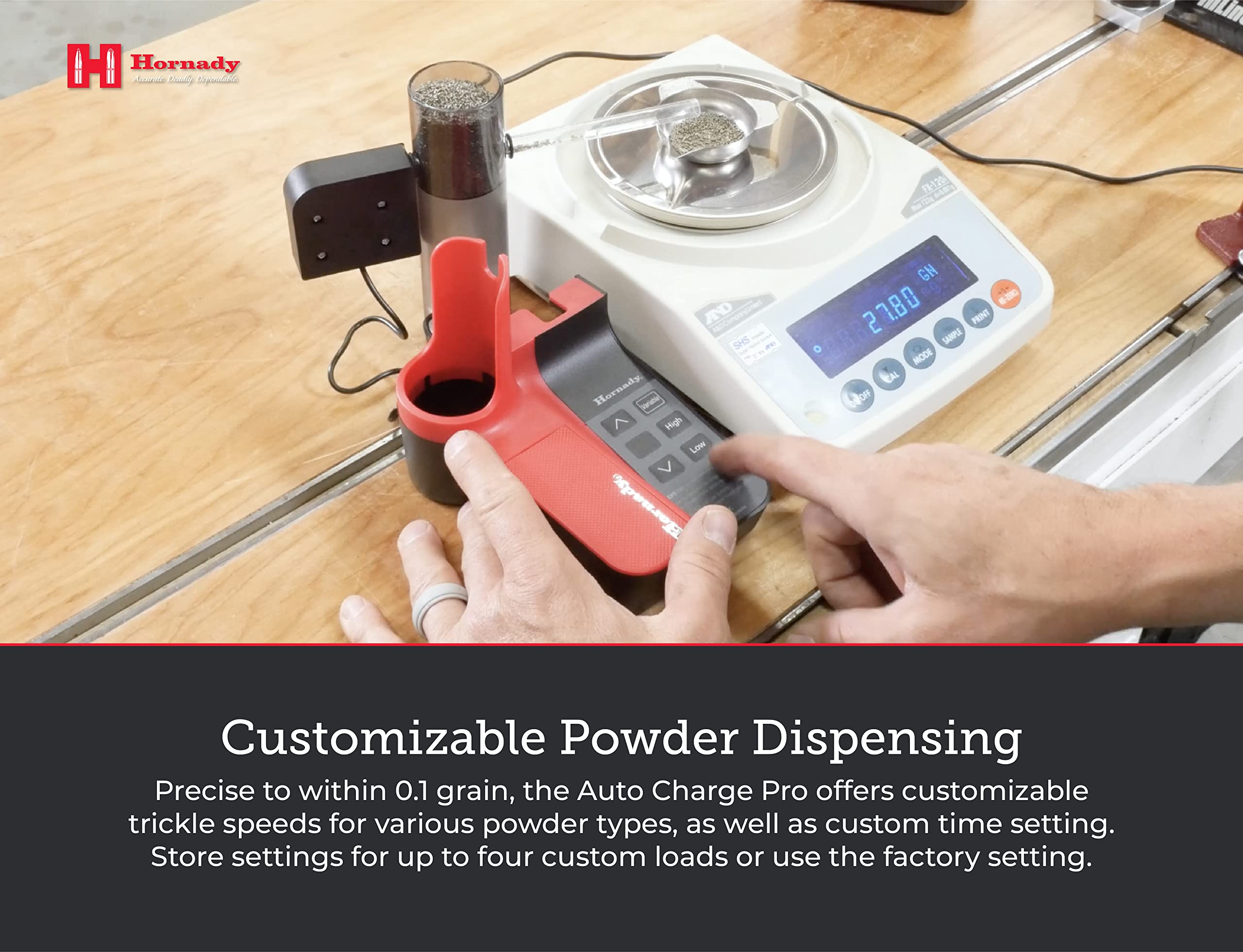 Hornady Vibratory Trickler, 050102 - Save Time and Achieve The Perfect Powder Charge with This Easy to Use Electric Powder Trickler with High, Low, and Variable Settings for All Forms of Powder