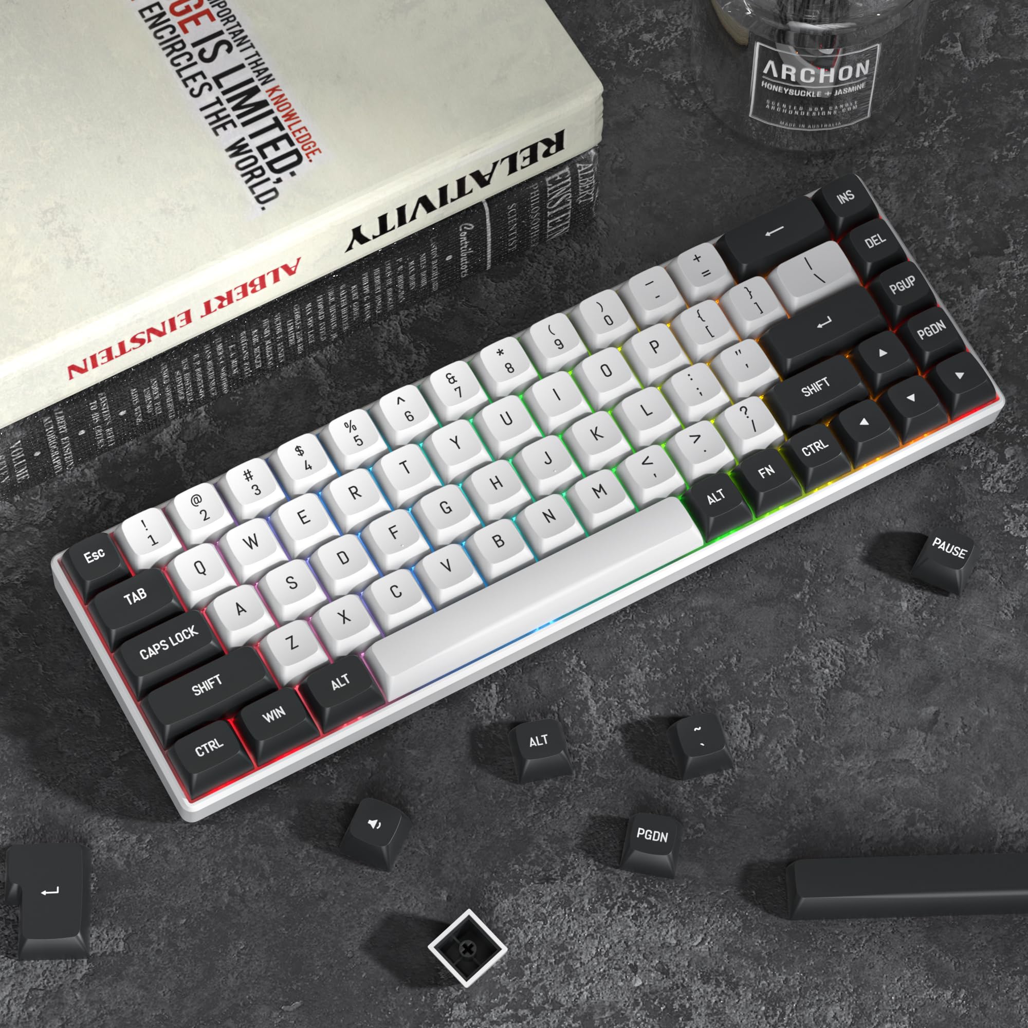 Taeeiancd Keycaps 60 Percent 150 Keys Double Shot PBT Custom Gaming Keycaps CSA Profile for US/ISO Layout 60% 65% 95% Cherry/Gatron MX Switches Mechanical Gaming Keyboards