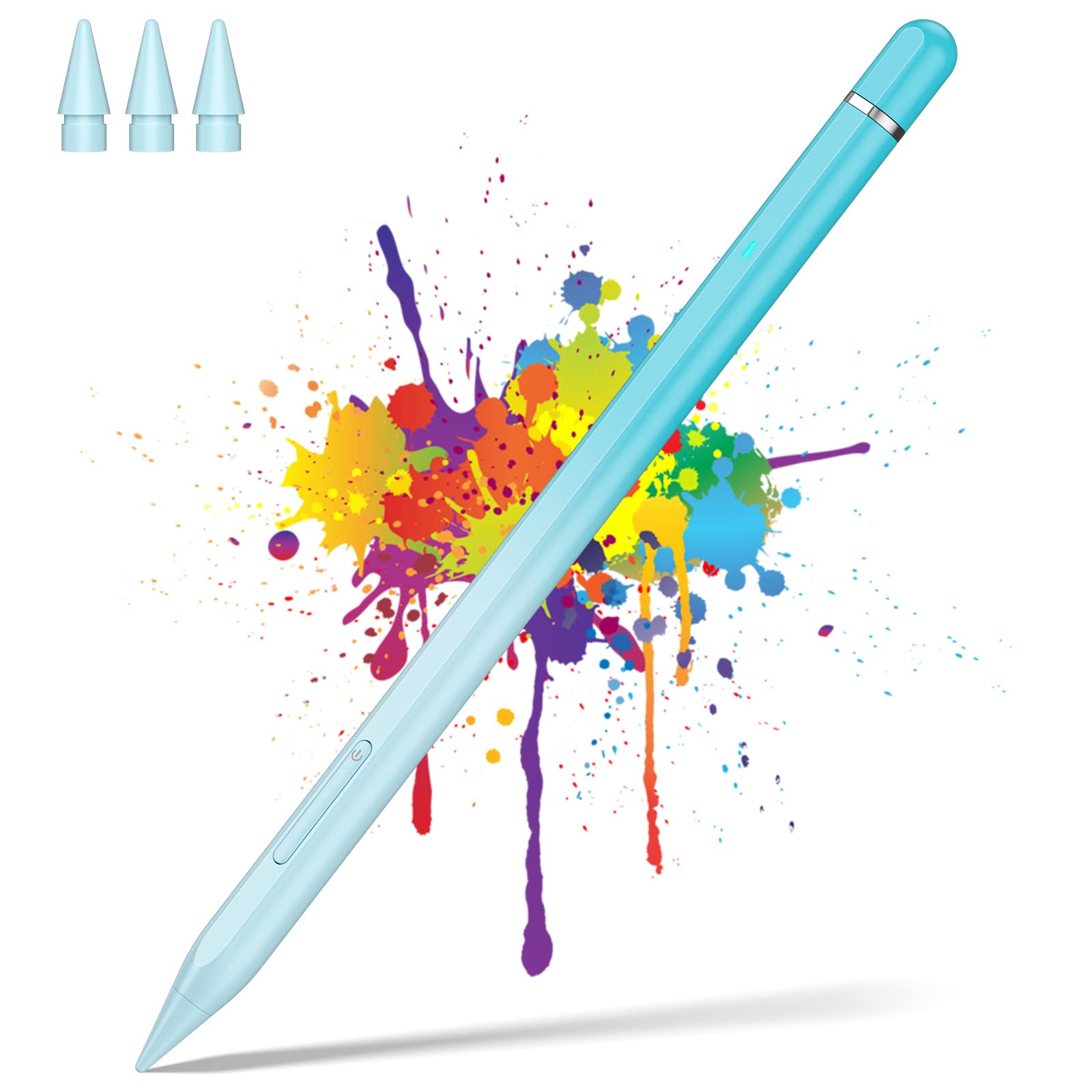 Stylus Pen for iPad with Palm Rejection, Bluetooth Active Pencil Compatible with (2018-2022) iPad 8th/7th/6th, Pro 11/12.9 in, Air 5th/4th/3rd, Mini 5th/6th, Tilt Sensitive (Gradient Sky Blue)