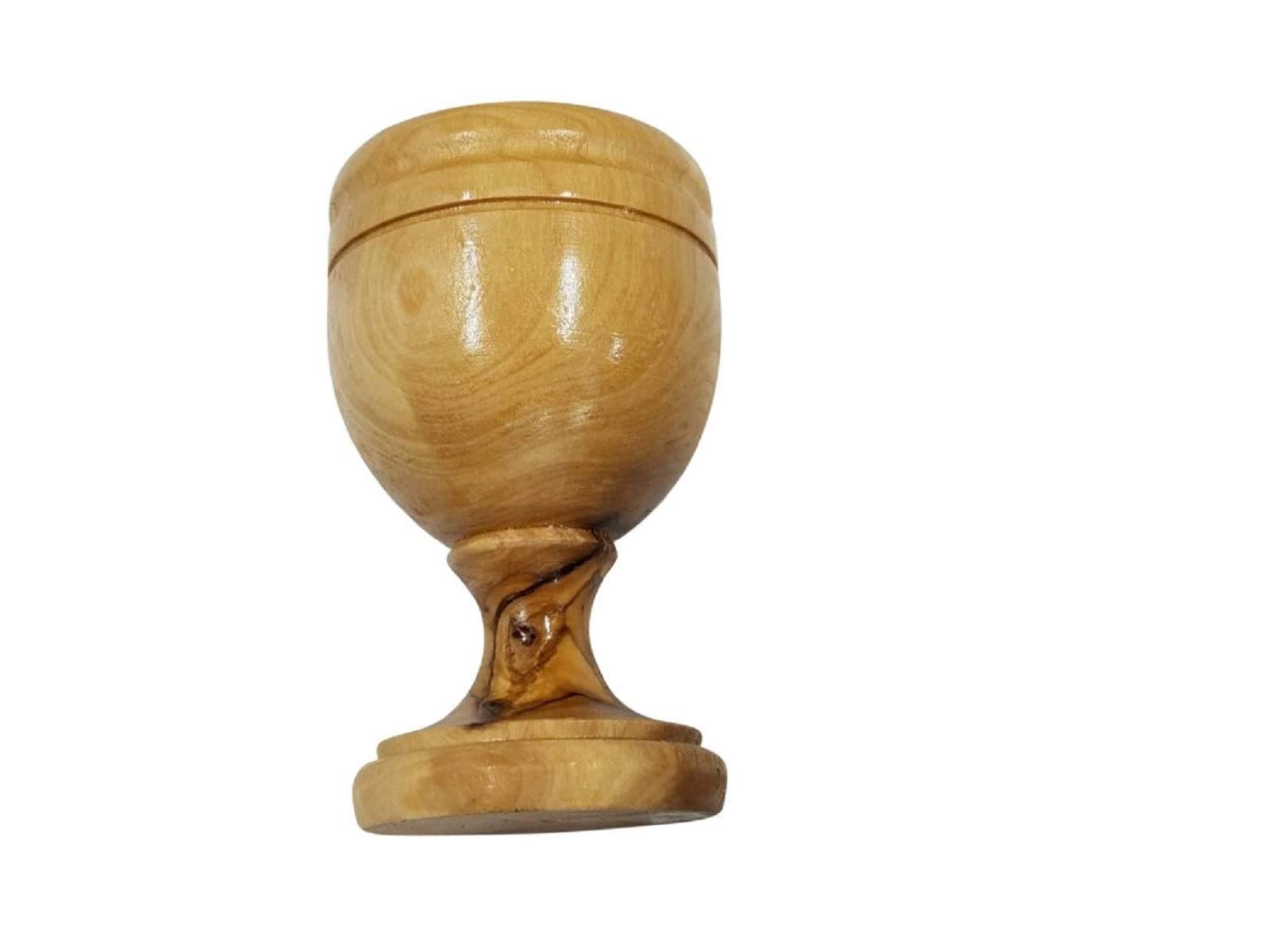 LION OF JUDAH MARKET Communion Holy Land Wine Cup Chalice Olive Wood Goblet (2.75 inches)