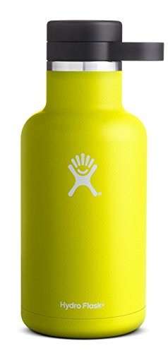 Hydro Flask 64 oz Beer Growler - Stainless Steel & Vacuum Insulated - Easy-Carry Handle - Citron