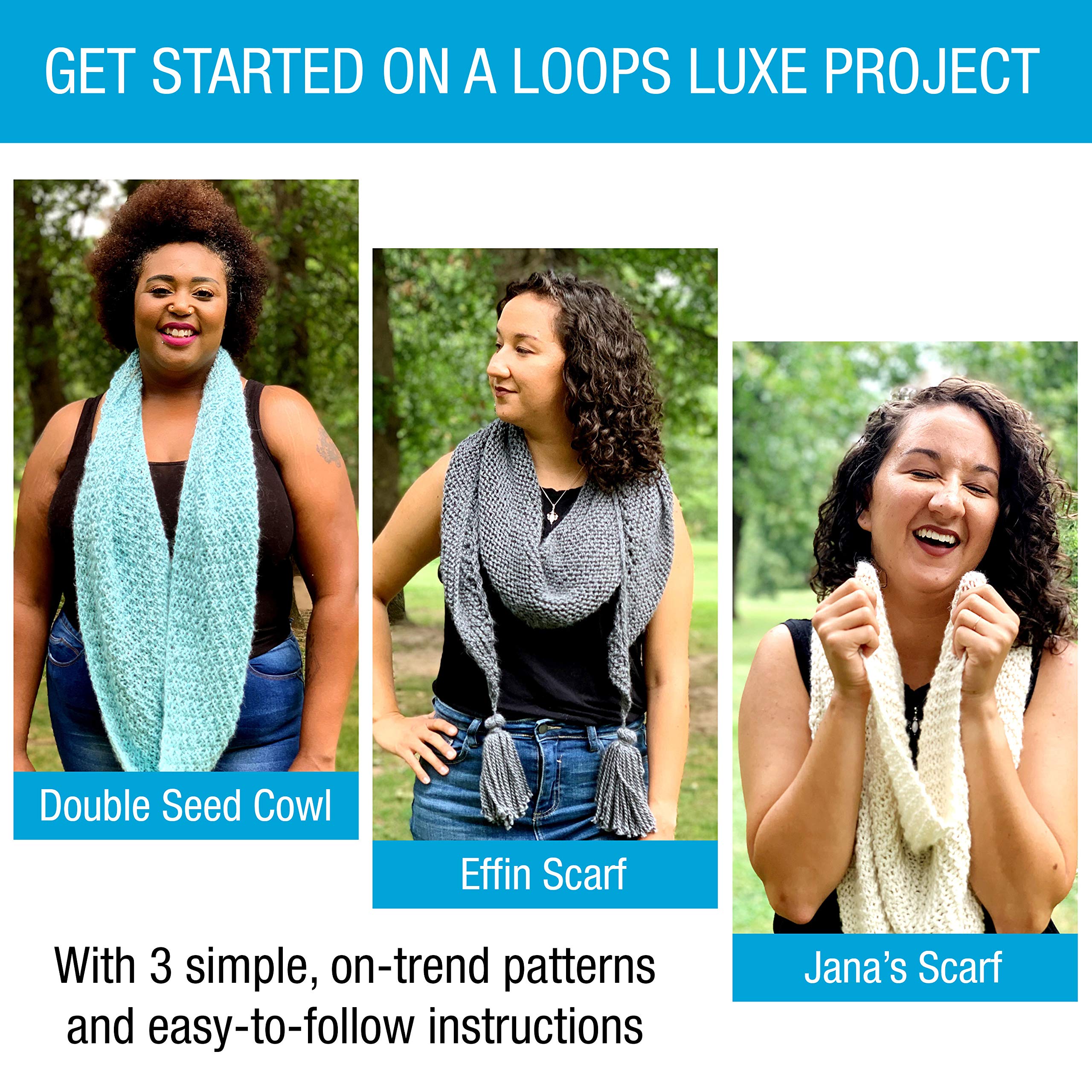 Knitting Super Starter Kit for Beginners: Everything You Need to Make Your First 4 Projects | Includes Patterns w/Video Tutorials | Features Loops Luxe Chunky Royal Alpaca Yarn | Learn to Knit Kit