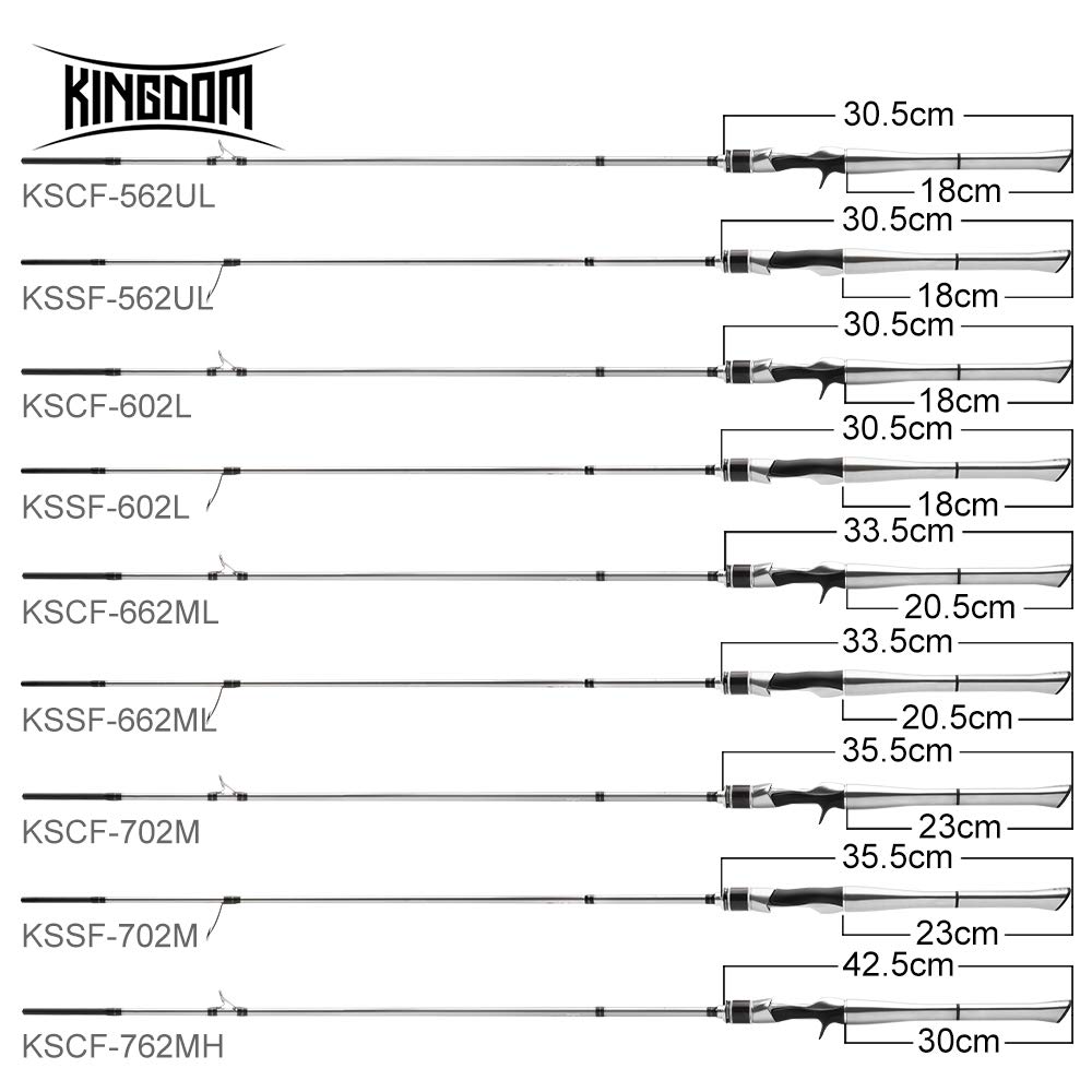 Kingdom Silver Needle Fishing Rods Ultralight Fast Spinning Rod Fuji Ring 2 Section UL L ML M MH Fuji Ring Carbon Casting Travel Rod