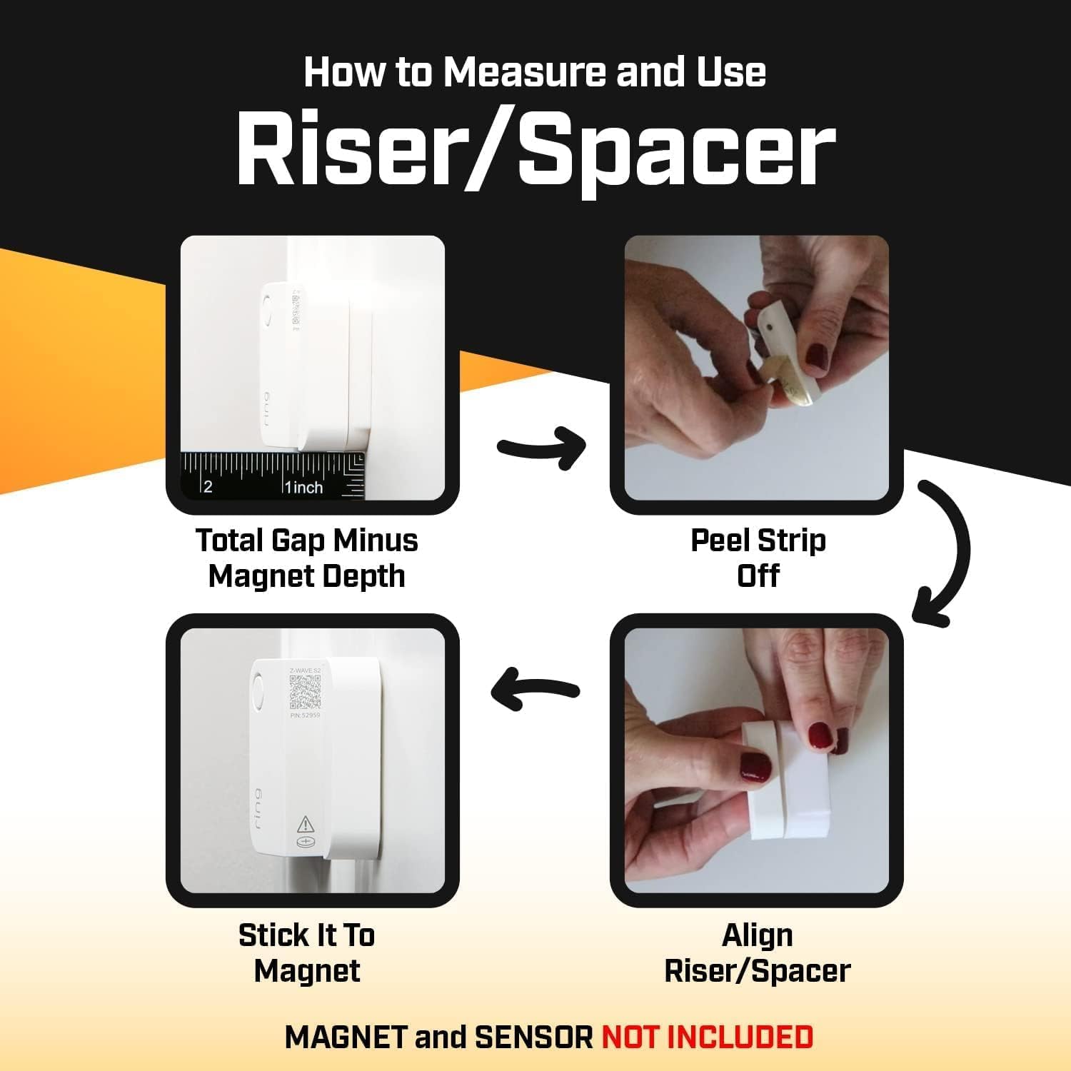 Spacer | Riser Compatible with Ring Alarm Contact Sensor (0.50 Inch)
