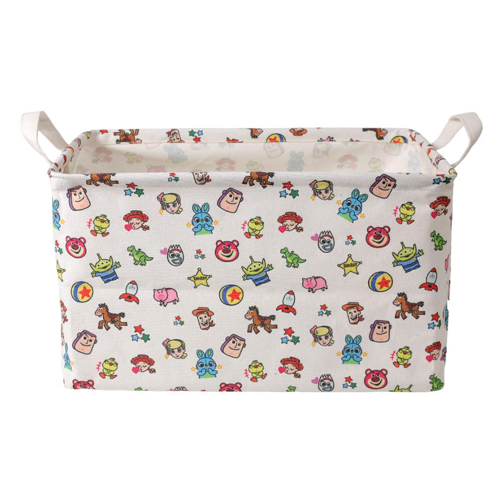 Toy Inspired Nursery Storage Basket, Large Barrel Rectangular Canvas Laundry Hamper With A Waterproof PE Coating, Foldable, for Kids, Bathroom and Bedroom Set, Clothes,Toys Bin.
