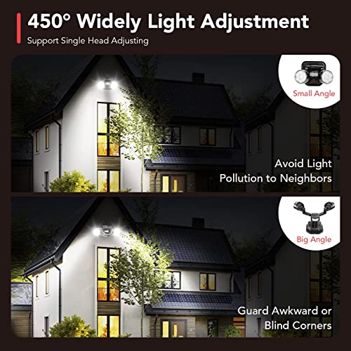 OREiN Led Flood Light Outdoor Motion Sensor, 450° Wide Adjustable 12W(150W Equiv) 5000K Security Lights with 3 Modes, IP65 Waterproof Motion Detector Light for Outside, Garage Patio House(Black)