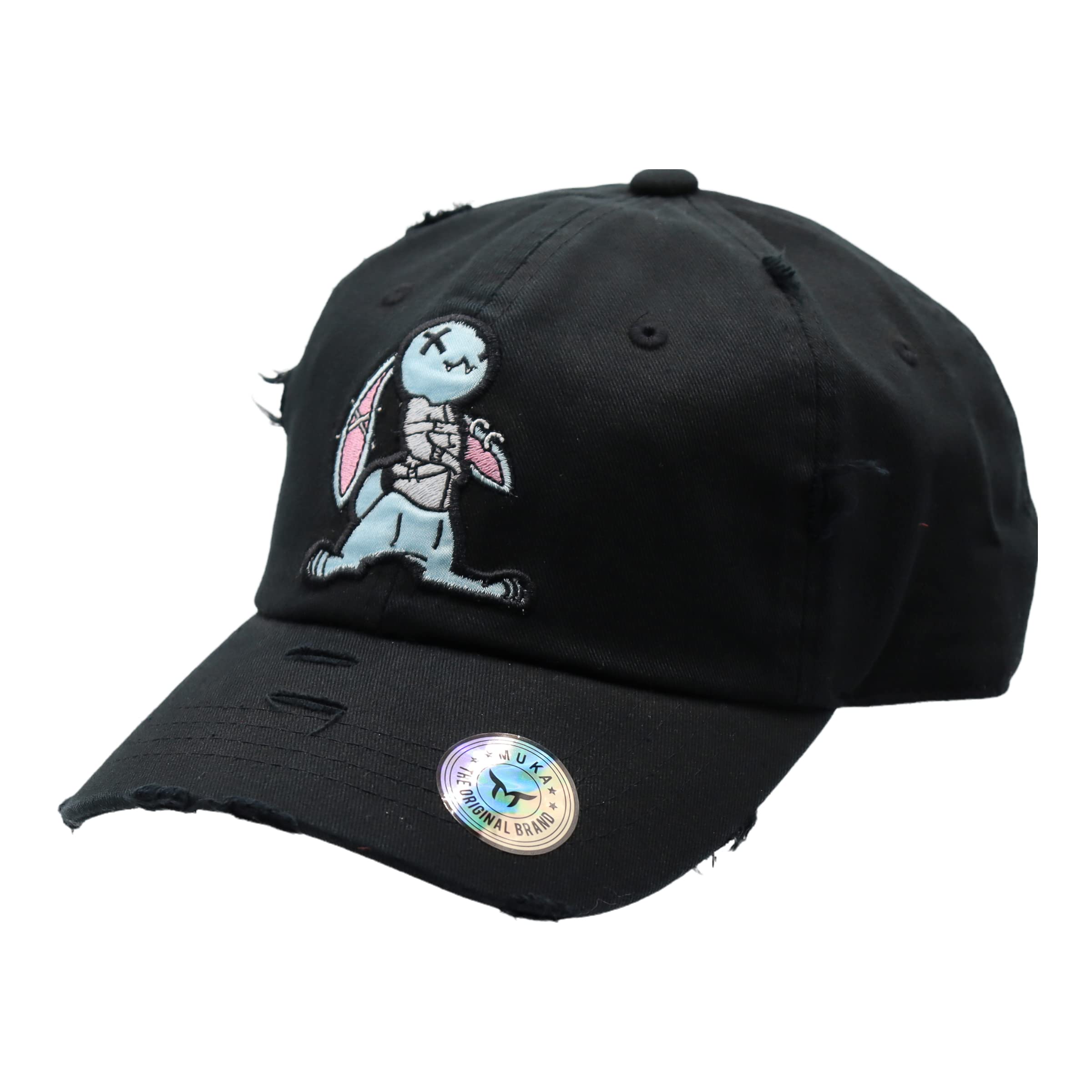 MU:KA: Dad Hat Streetwear Hip Hop Graphic Hats Bunny Embroidery Dad Hat Women Men Baseball Cap Designs (Psycho Rabbit (Lemon))