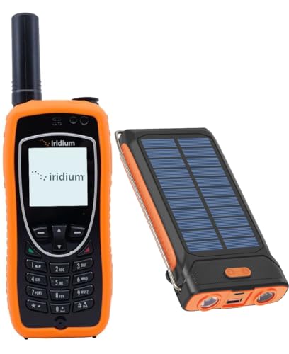 SatPhoneStore Iridium 9575 Extreme Satellite Phone Hiker Package with Solar Charger, Protective Case and Prepaid 200 Minute SIM Card Ready for Easy Online Activation