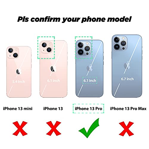 uCOLOR Compatible with iPhone 13 Pro Wallet Case with Card Holder Slots Marble Flip Leather RFID Kickstand Phone Wallet Cover for Women and Girls 6.1β (Leopard, iPhone 13 Pro 6.1")