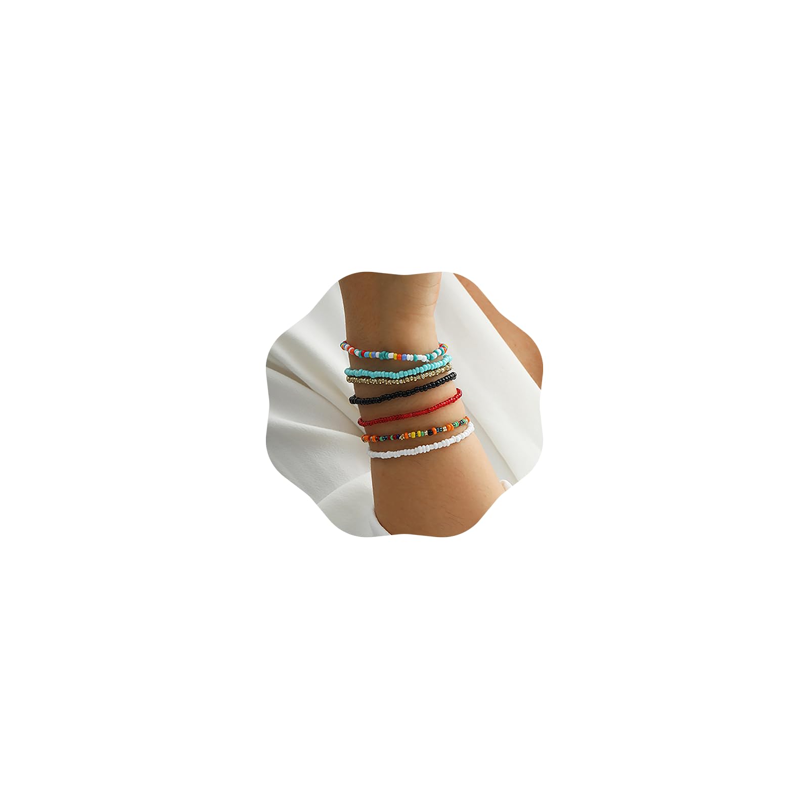 MUAYOUAUM Bracelets C45 for Women Girls Beads Colorful