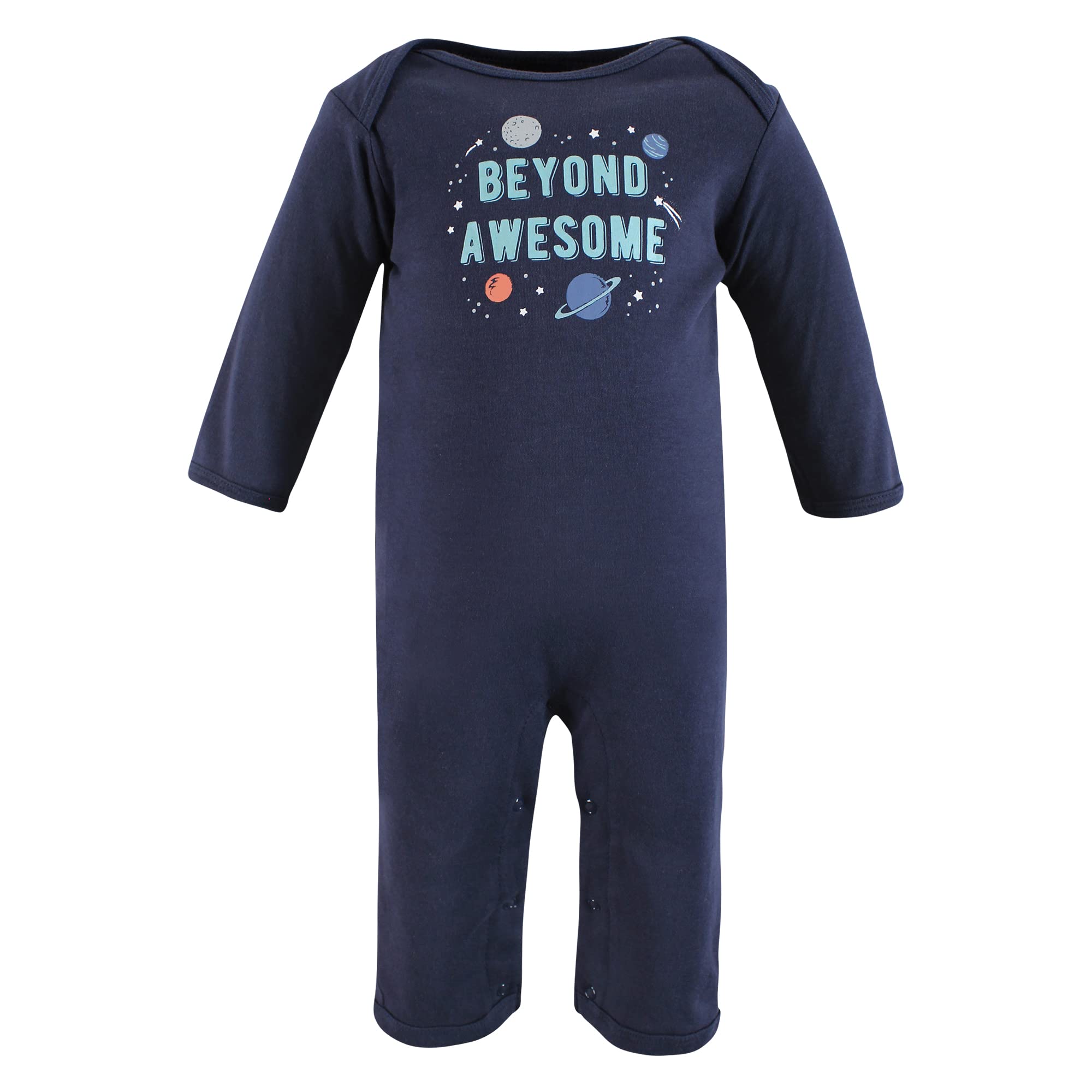 Hudson Baby Unisex Baby Cotton Coveralls, Space, 9-12 Months