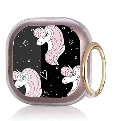 Soft TPU Shockproof Protective Case Compatible with Galaxy Buds 2 / Galaxy Buds Pro/Galaxy Buds Live - Unicorns on Galaxy