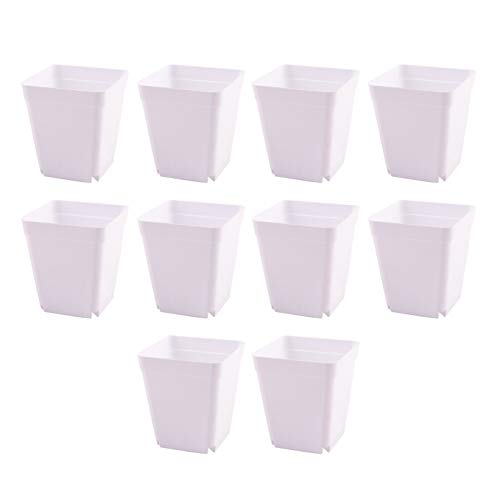 qiguch66 Small Plant Pots,10Pcs Bonsai Planter Nursery Flower Pot Garden Square Home Plastic Decor Supply - Red