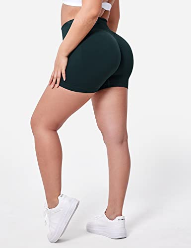 VOYJOY Women Workout Shorts 3.6" Scrunch Butt Lifting Gym Shorts Seamless Yoga Biker Shorts