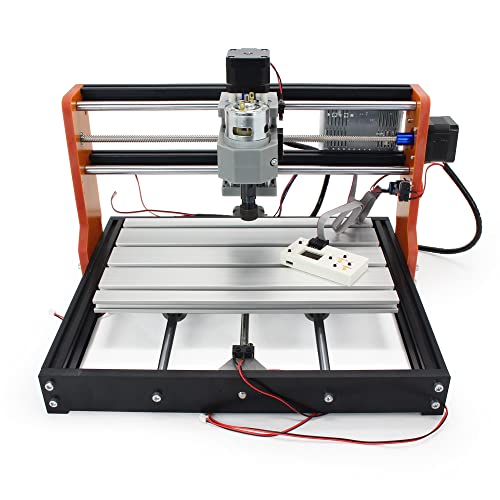 RATTMMOTOR Upgrade 3018 PRO CNC Wood Router Machine Kit 3 Axis GRBL DIY Mini CNC Engraver Milling Machine+Offline Controller+Emergency Stop and Limit Switch for Cutting Plastic Acrylic PVC PCB Wood