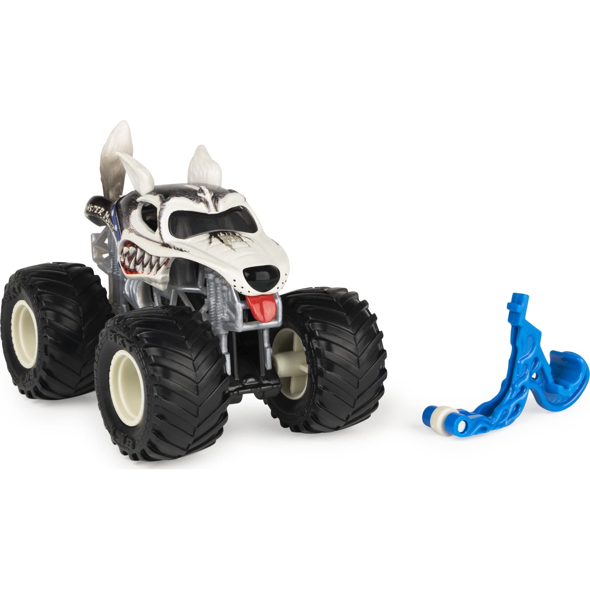Monster Jam 2021 Spin Master 1:64 Diecast Monster Truck with Wheelie Bar: Ruff Crowd Monster Mutt Husky