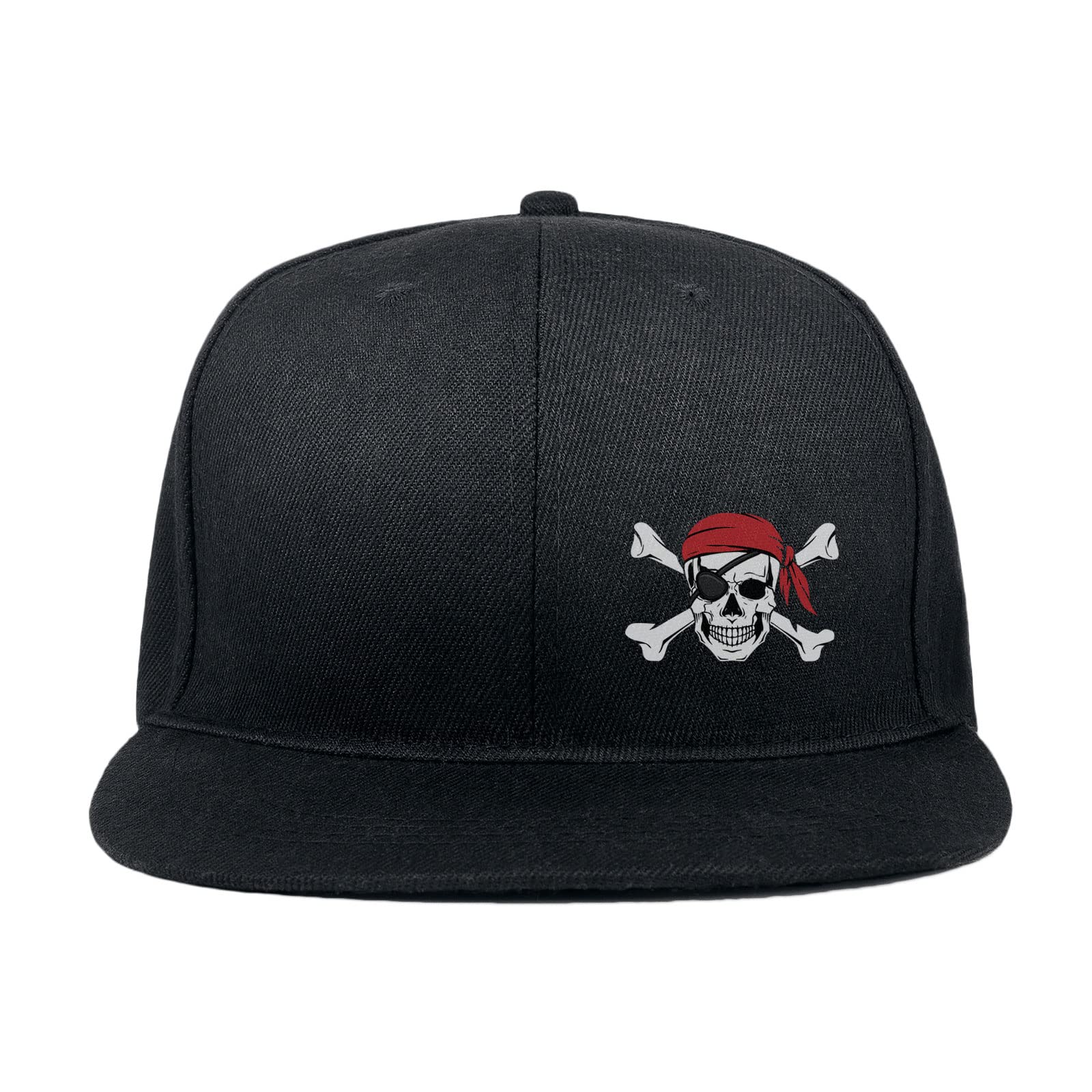 Negi Skull Hats Snapback Hat for Men, Hip Hop Baseball Cap Snapback Extender Adjustable, Skeleton Classic Flat Bill Hats for Men Women, Black Snap Backpack Hats for Golf Outdoor, Skull Gift