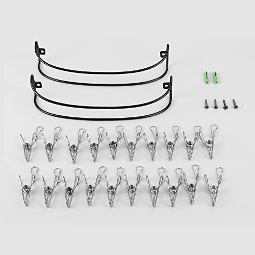 Taozun Hat Racks for Baseball Caps - 2 Packs Hat Organizer Wall Mount Hat Holder Hat Storage for Ball Caps Winter Beanie, At Least 30 Caps (2 Hat Rack with 20 Hat Storage Clips)