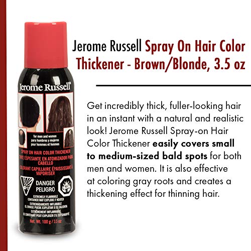 jerome russell Hair Color Thickener for Thinning Hair, Brown/Blonde, 3.5 Ounce