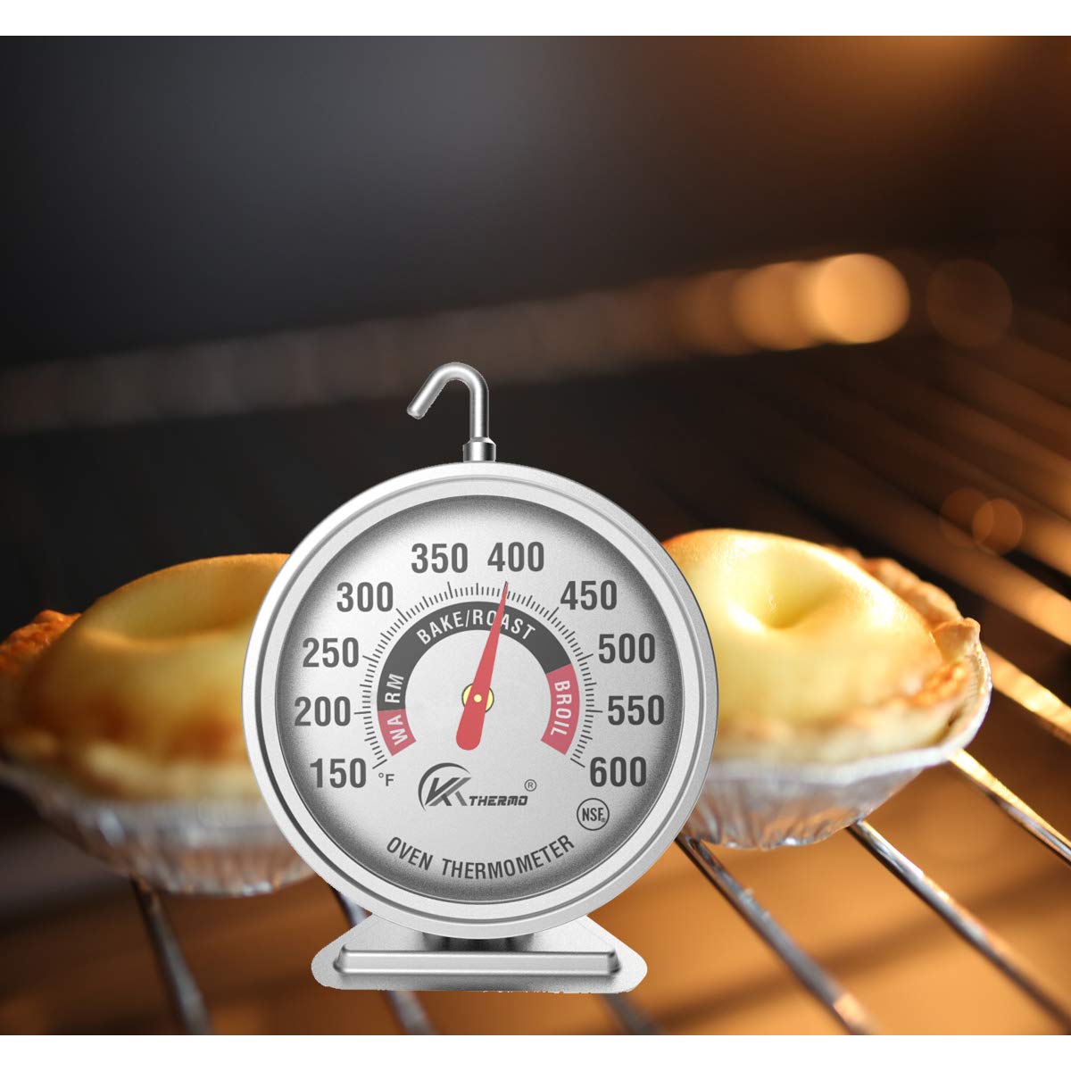 Oven Thermometers and Candy Thermometer with 8β Probe Waterproof dial, no Battery Required, Fast Instant Read Large 2.5" dial, β¦
