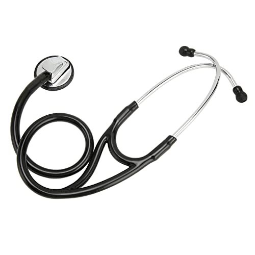 Single Head Stethoscope, Single Tube Comfortable Multifunctional Adjustable Cardiology Stethoscope Horseshoe Shape with Storage Case for Doctors