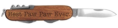 Paw Paw Knife Best Paw Paw Ever Laser Engraved Dark Wood 6 Function Multitool Pocket Knife