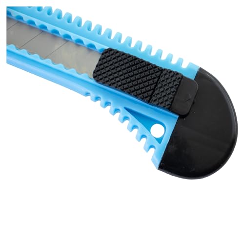 MotoProducts 100 Sky Blue Retractable Utility Knife Wholesale 6 inch Manual Lock Bulk Box Cutter Snap Off Blade