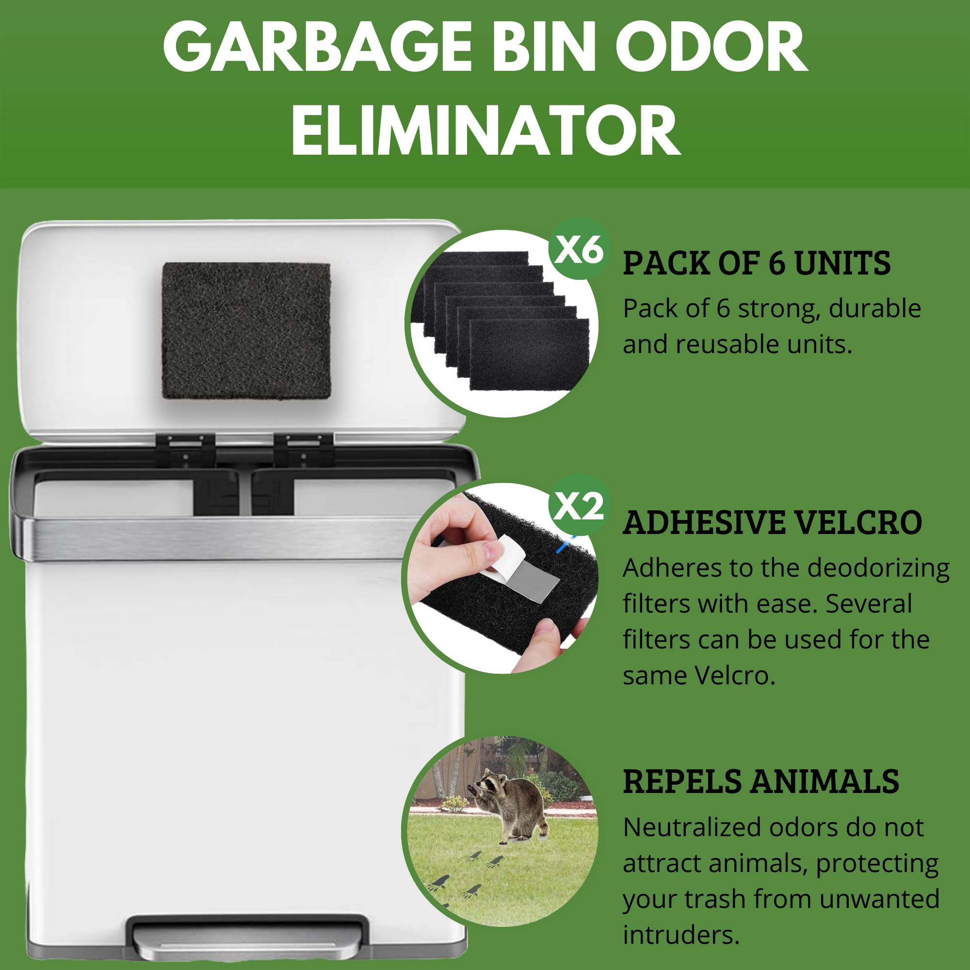 Trash Can Lock Lid - Bear Proof Trash Can - Trash Can Lock For Animals - Outdoor Trash Can With Locking Lid | Safe To Bears, Raccoons, Squirrels| Includes Deodorant Pack To Eliminate Odors