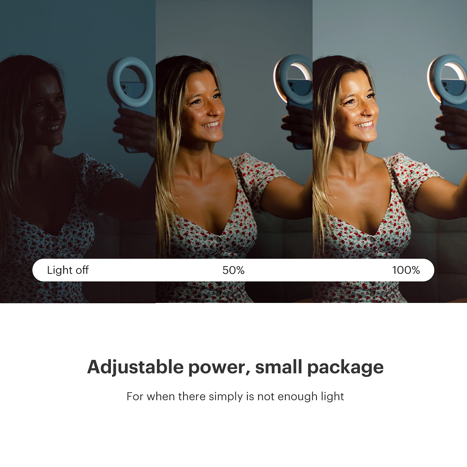 Kodak Ring Light Mini 4" β Portable Clip on Ring Light for Phone with Rechargeable Battery (USB-C) β Dimmable Selfie Light with 3 Light Modes β Ring Light for Video Conferencing/Beauty/TikTok