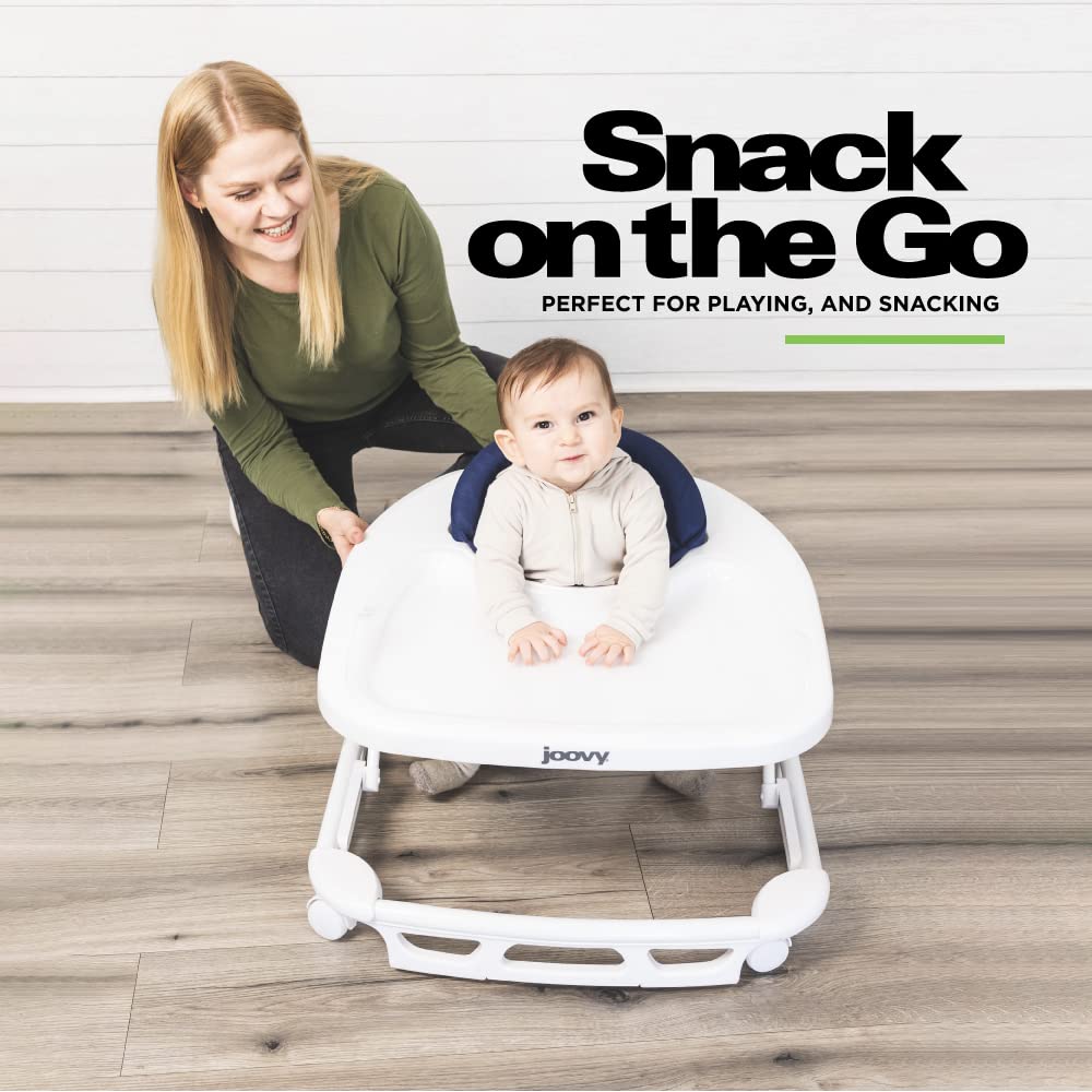 Joovy Spoon Baby Walker & Activity Center Featuring Three Adjustable Heights, Tough Luggage Grade Seat Material, and 30 lb Weight Capacity - JPMA Safety Certified (Red)