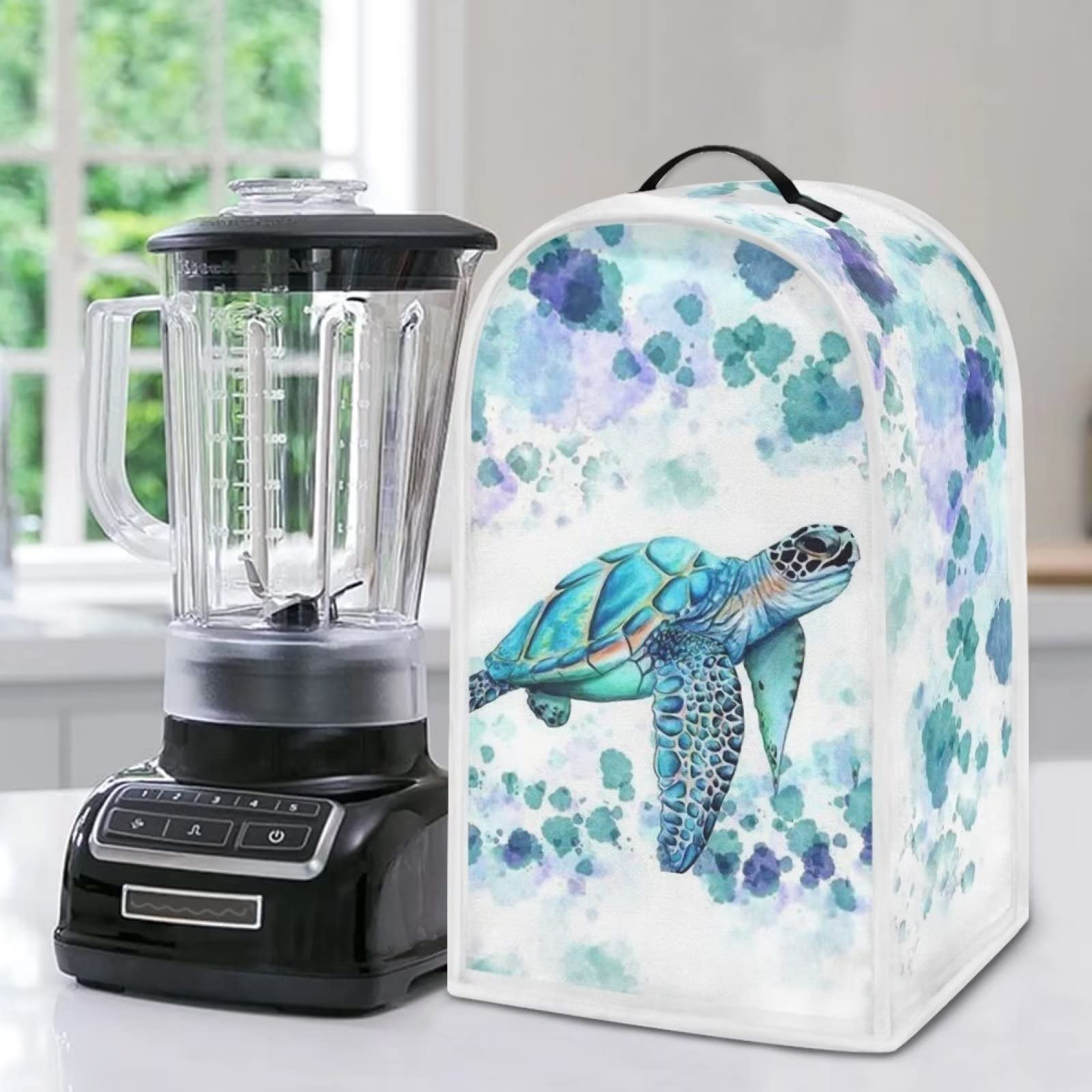 HUISEFOR Sea Turtle Blender Covers Kitchen Appliance Dust Cover Blender Protector Washable Anti Splash Coffee Maker Food Processor Protection Covers for Women