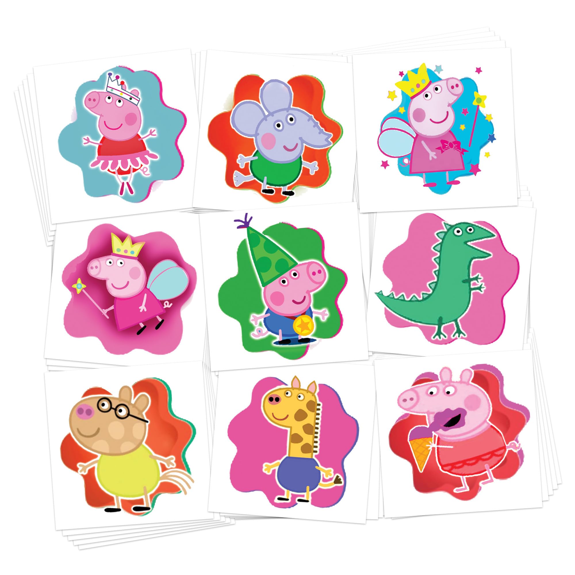 Little Miss Pink Pig Temporary Tattoos - 45pk - Kids Party Favors - Pinata Stuffers