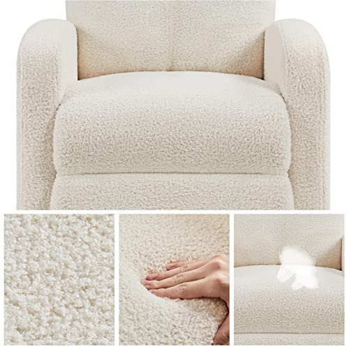 Yaheetech 2-Seat Fabric Pushback Recliner Chair Living Room Chair with Thick Seat Cushion and Backrest Reclining Chair for Living Room Ivory
