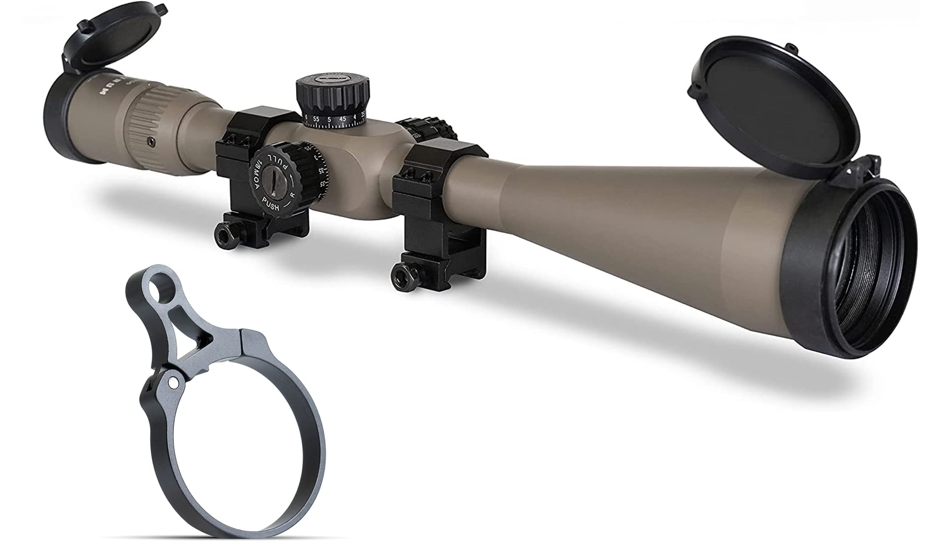 Monstrum G3 8-32x56 FFP Rifle Scope | Flat Dark Earth | Monstrum 43-B Throw Lever | Bundle