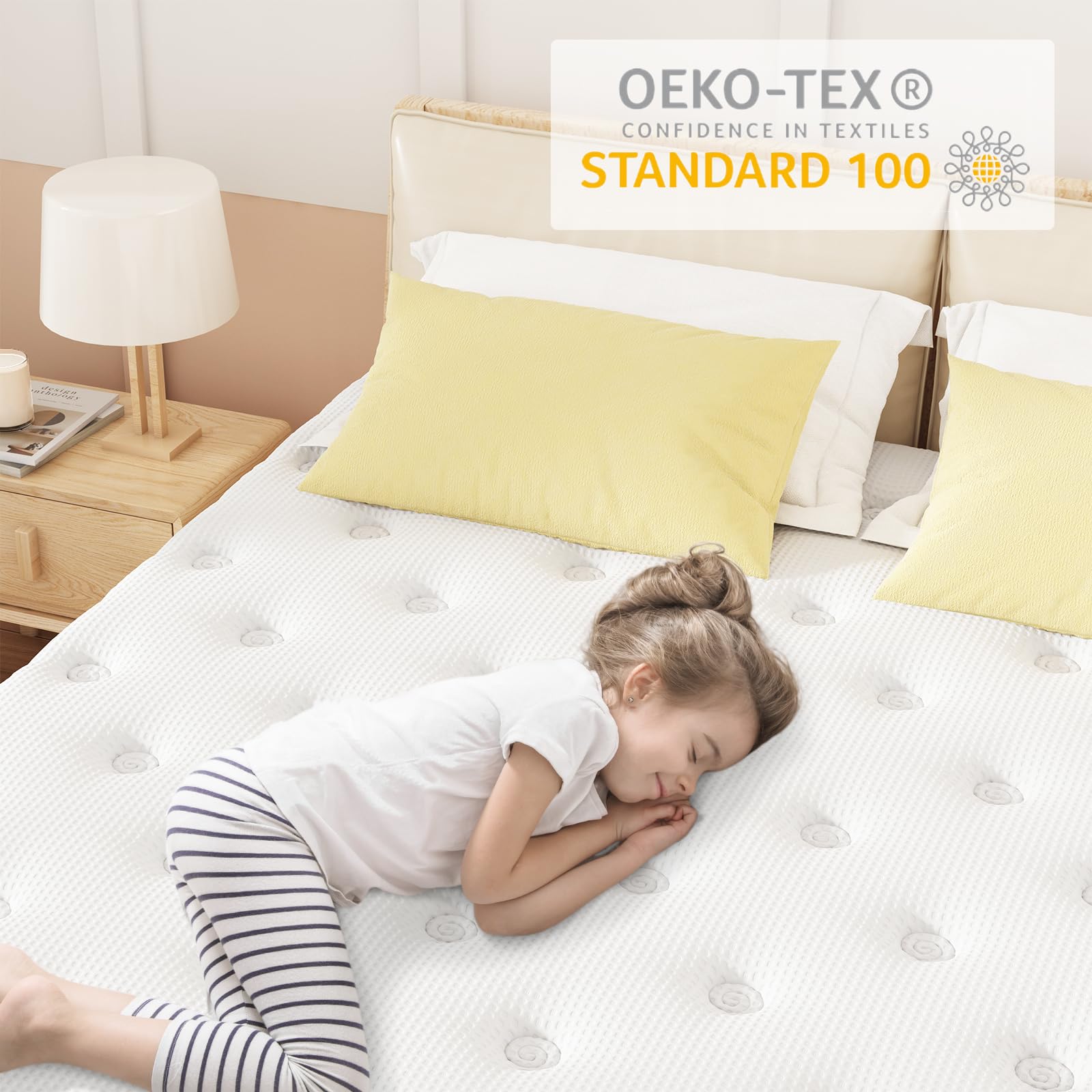 VISCOFLEX King Size Mattress 12 Inch, King Bed Mattress in a Box, Pillow Top Hybrid Mattress with Individual Coil Springs for Pressure Relief & Support