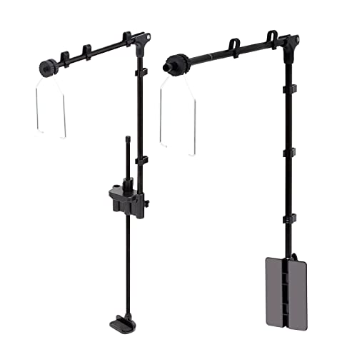 WACOOL Adjustable Terrarium Stand Pack of 2, 2 in 1 Reptile Light Stand for Dual Reptile Fixtures, Reptile Lamp Stand Height Adjustable 11.8IN to 23.6IN, Max. 4 Bulbs Supported