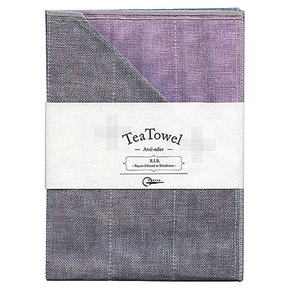Nawrap Charcoal-Infused Tea Towel, Lavender X Binchotan Gray, Naturally Anti-Odor