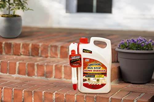 Spectracide Bug Stop Home Barrier, Kills Ants, Roaches and Spiders On Contact, Indoor and Outdoor Insect Control, 1.33 Gallon (RTU Accushot Spray), Plain
