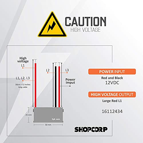 SHOPCORP 12VDC Variable Density Plasma Negative Ion Generator Module β Portable Air Ionizer
