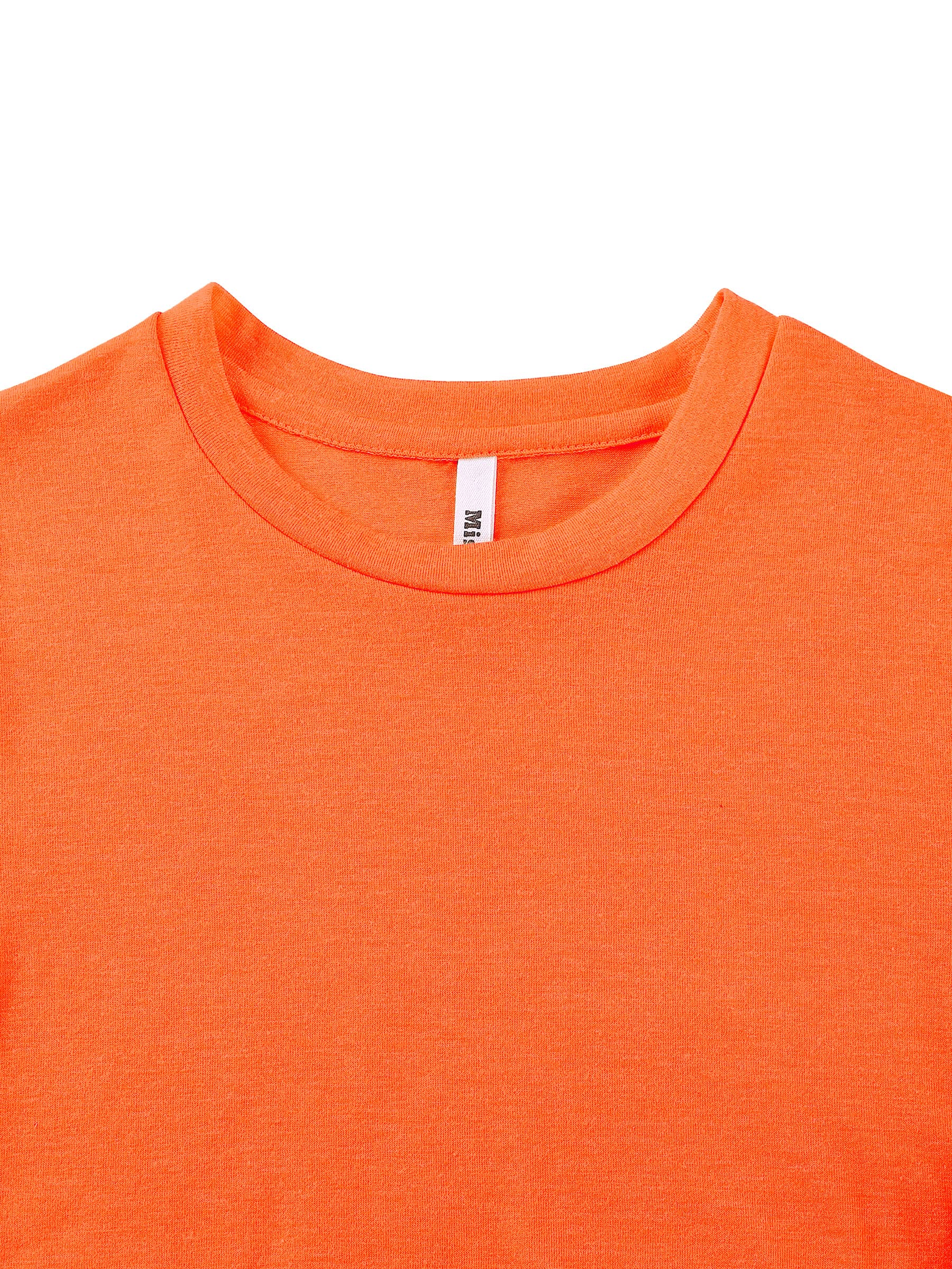 Missufe Cross Wrap Active Crop Tops Women's Athletic Crop Tops Long Sleeve Workout Shirts (Orange, Medium)