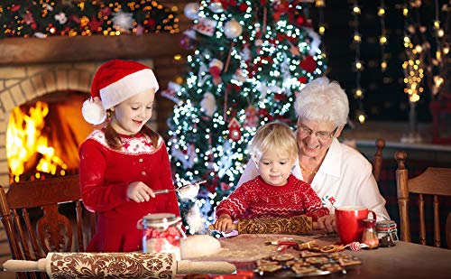 Paisley Embossing Rolling Pin 14.9 Inch Engraved Wooden Rolling Pin for Baking,Perfect Christmas Thanksgiving Day Housewarming Gift for Making Cookies Crusts Pies Pastry Clay
