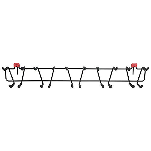 Rubbermaid 20 Pound Capacity Metal Shed Tool and Accessory Shelf and 50 Pound Capacity 34 Inch Storage Shed Tool Rack (6-pack)