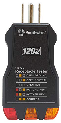 Southwire 40012S Receptacle Tester Black