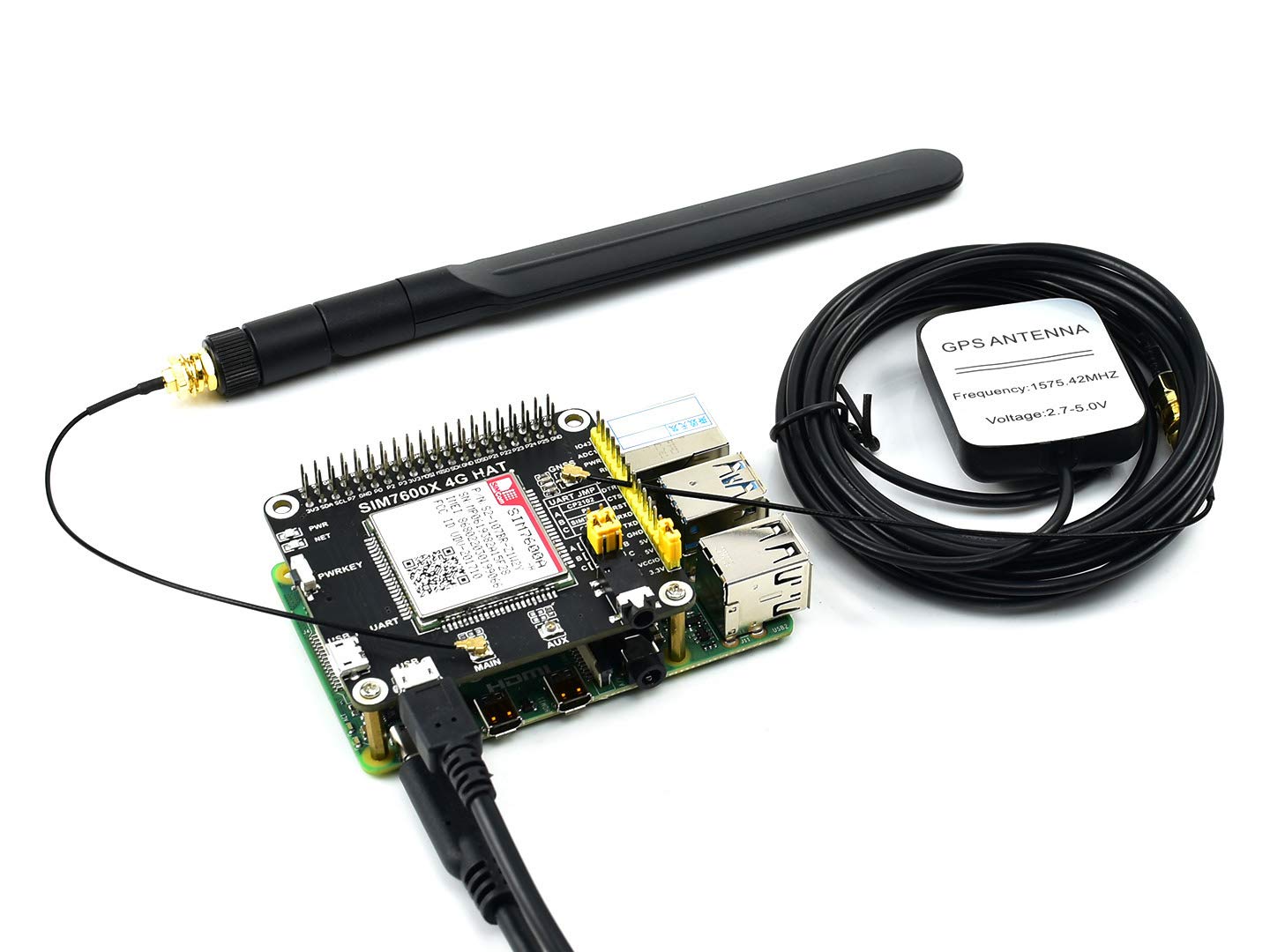 Ingcool 4G / 3G / GNSS HAT Compatible with Raspberry Pi 4B/3B+/3B/2B/Zero/Zero W/Zero WH,Jetson Nano Based on SIM7600A-H 4G Support LTE CAT4 for Downlink Data Transfer,4G Connection etc